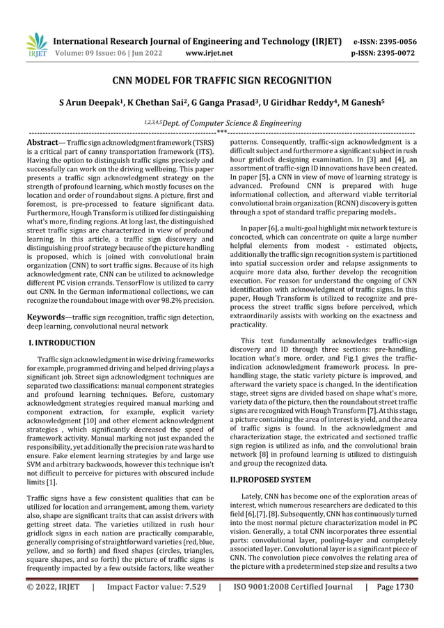 Cnn Model For Traffic Sign Recognition Pdf