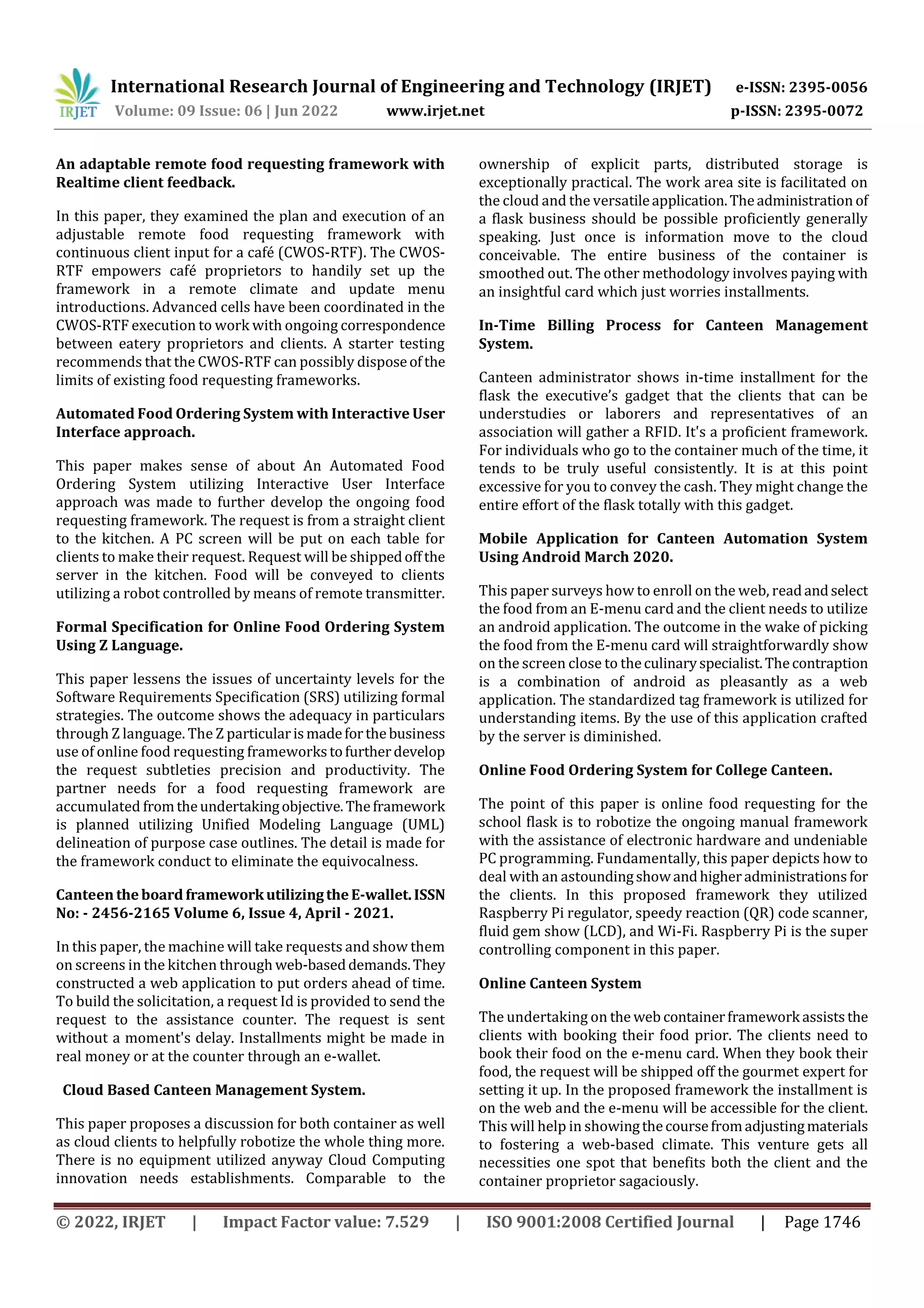 Canteen Food Ordering and Inventory Management System | PDF