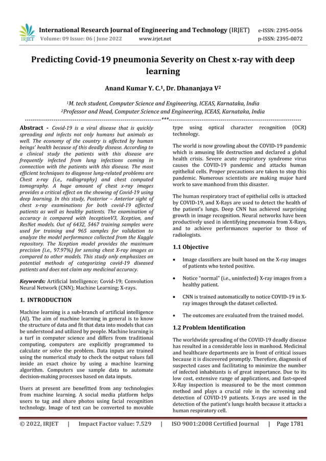Predicting Covid-19 pneumonia Severity on Chest x-ray with deep learning | PDF