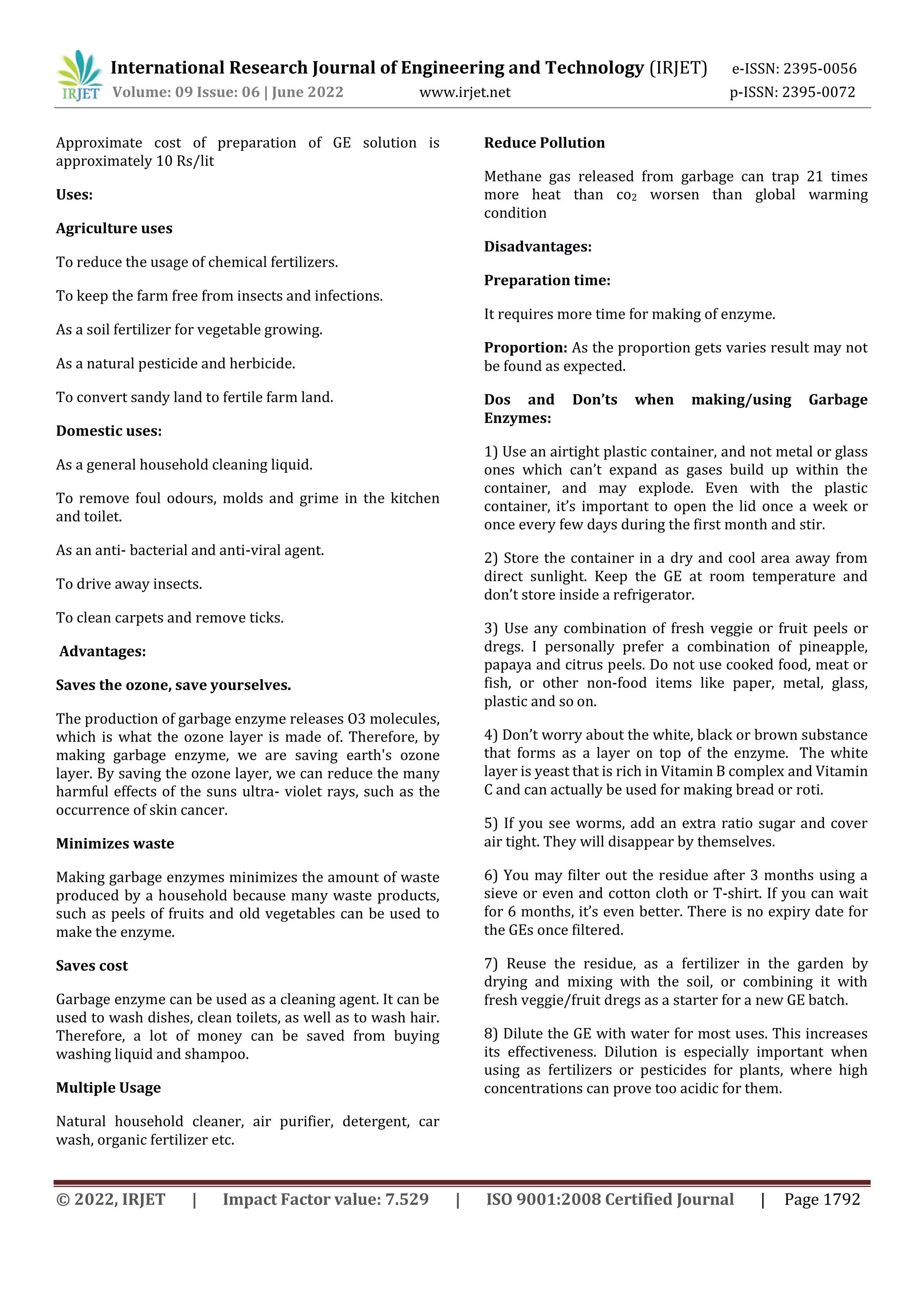 Garbage Enzyme Solution – An Effective Alternative As A Surface ...