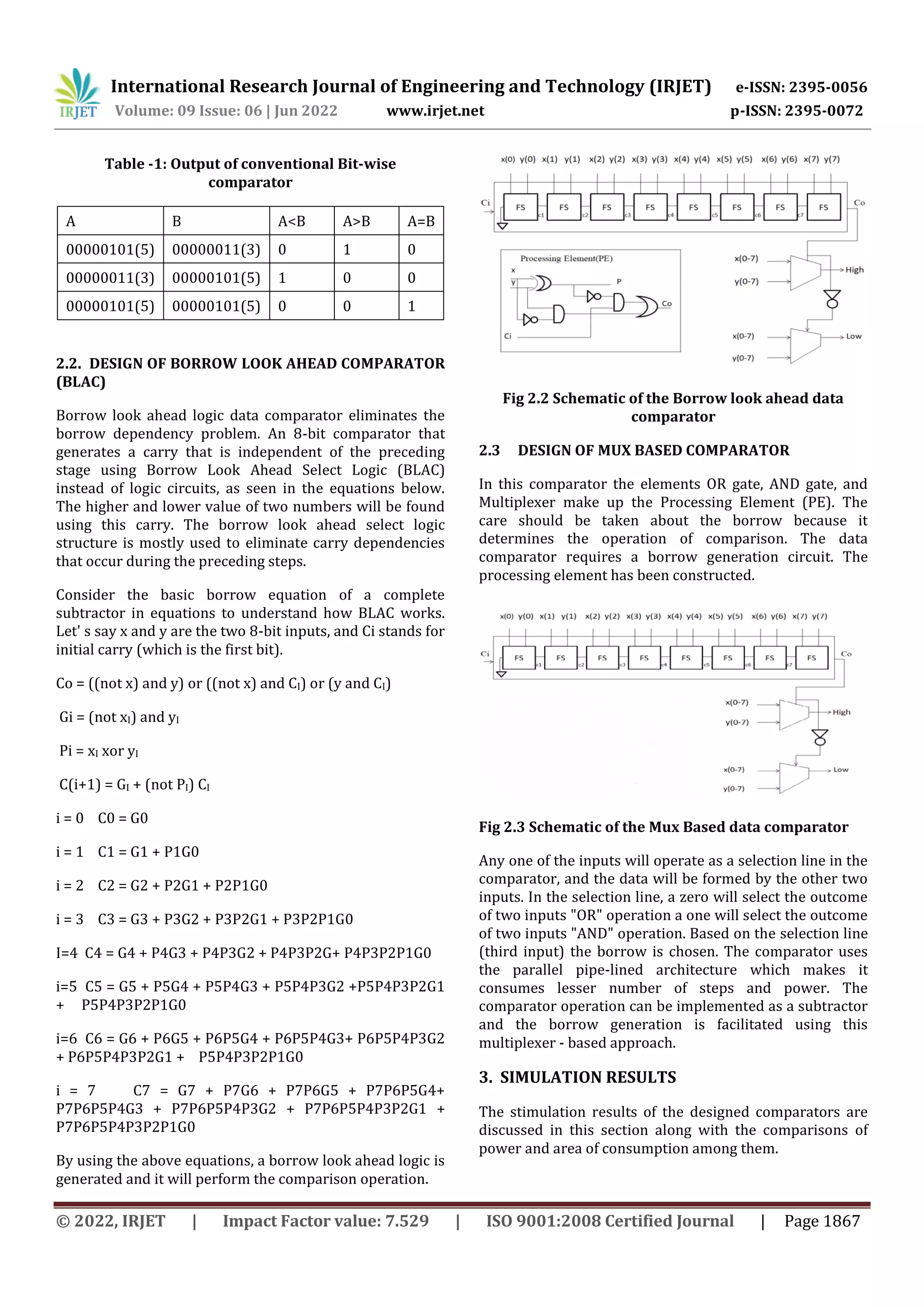 DESIGN OF 8-BIT COMPARATORS | PDF