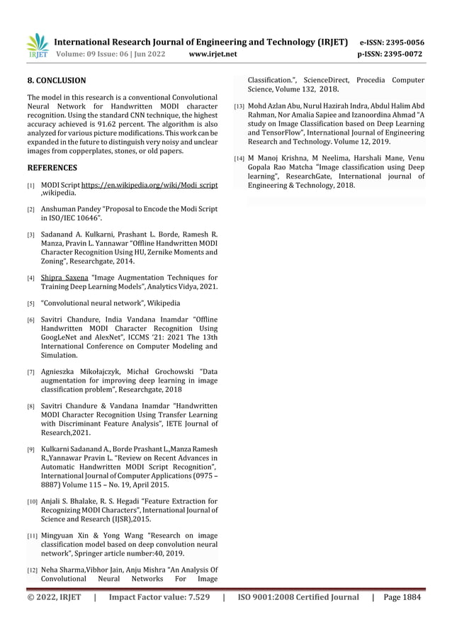 MODI Lipi Handwritten character Recognition using CNN and Data Augmentation Techniques | PDF ...