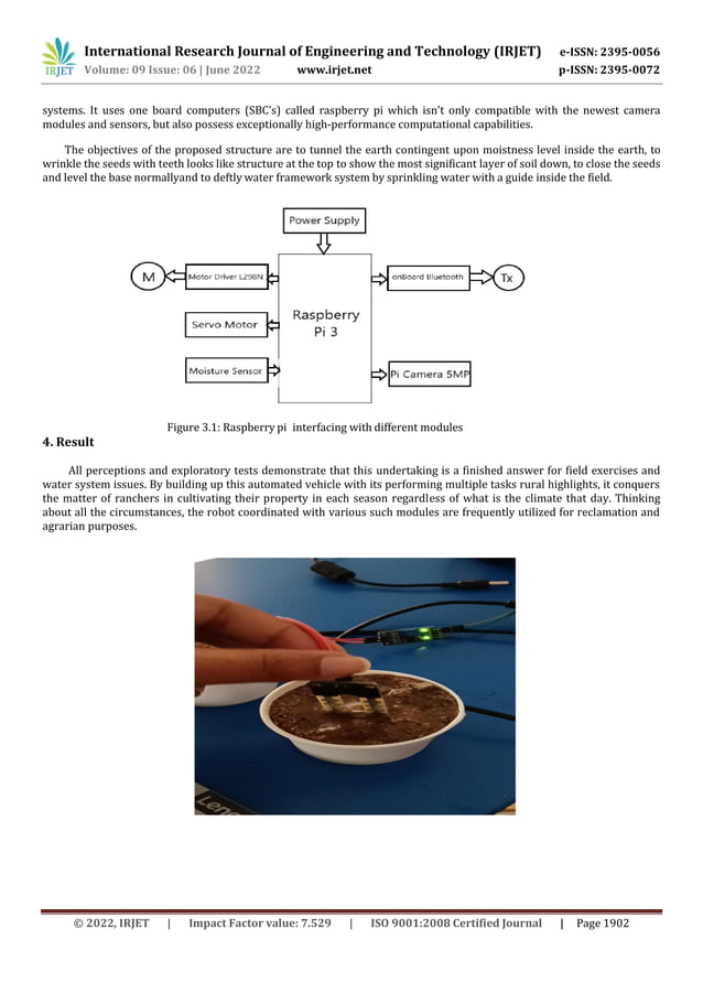 Smart Agricultural Robot Using Raspberry Pi | PDF