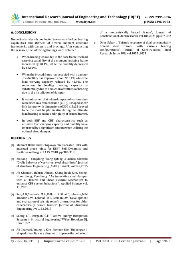 Seismic optimization of an I shaped shear link damper in EBF and CBF ...