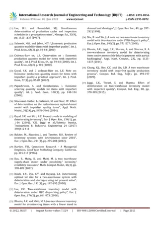 TWO WAREHOUSE INVENTORY MODEL FOR DETERIORATING THINGS WITH SHORTAGES ...