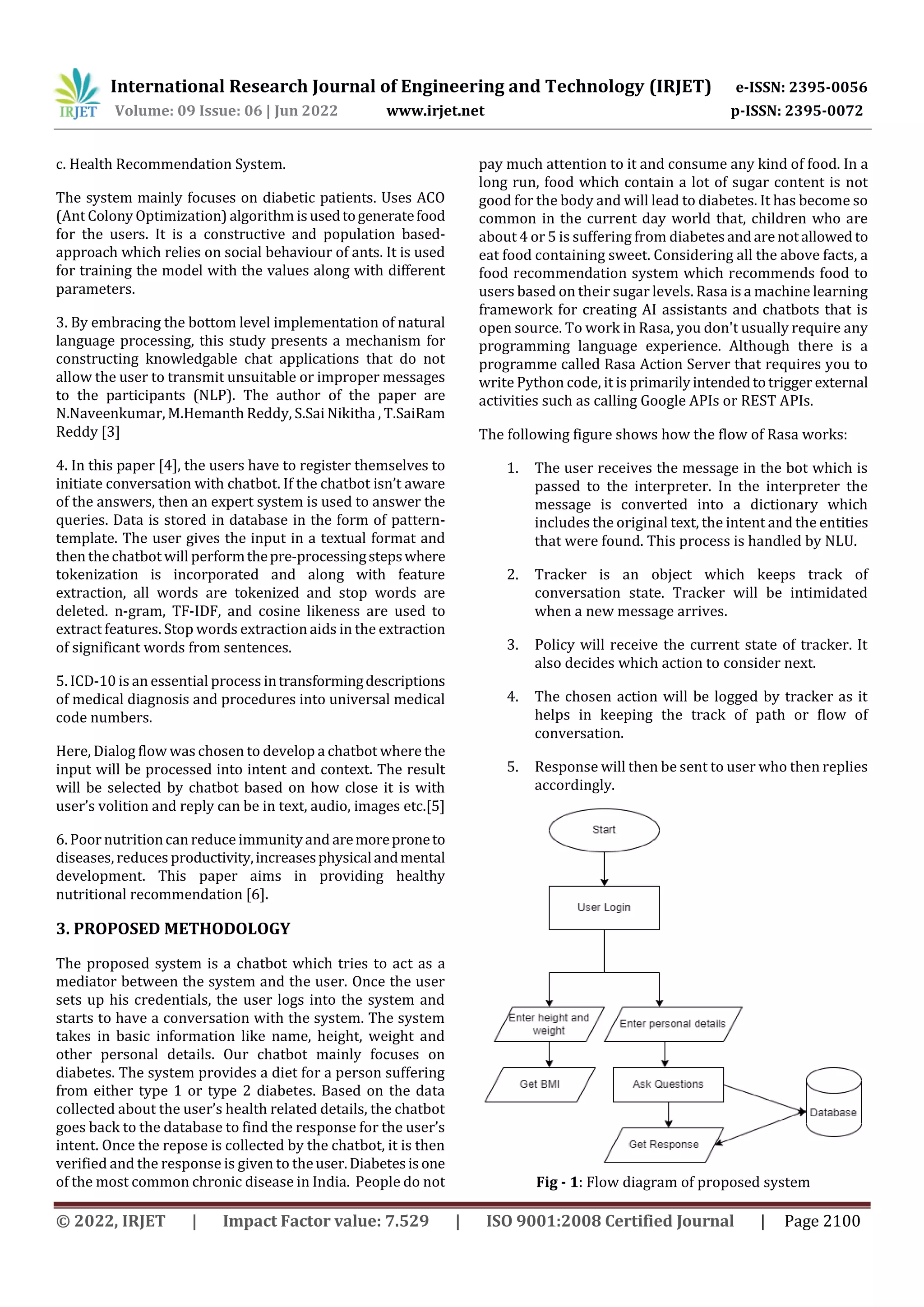 Food Recommendation System using Chatbot | PDF