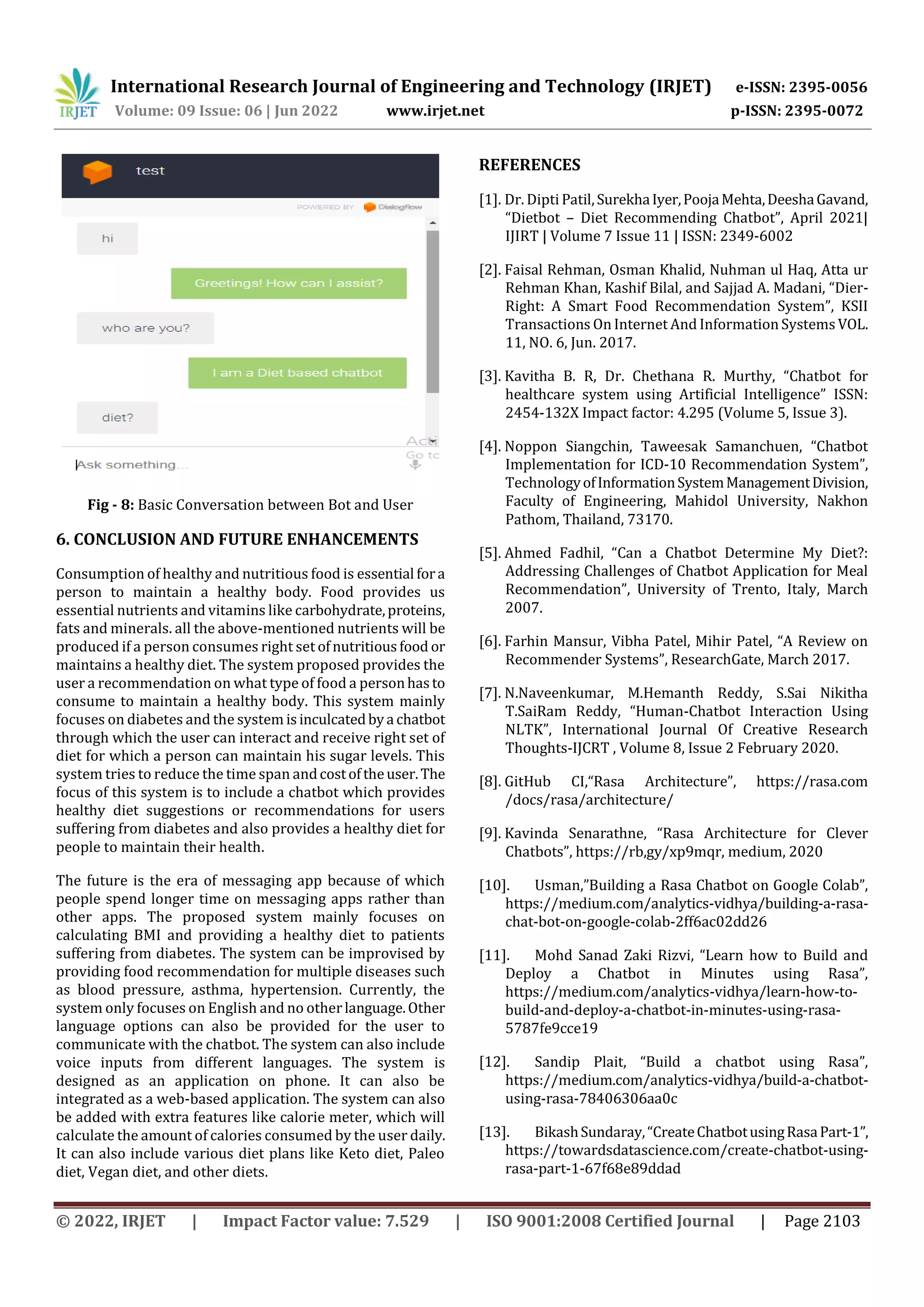 Food Recommendation System using Chatbot | PDF