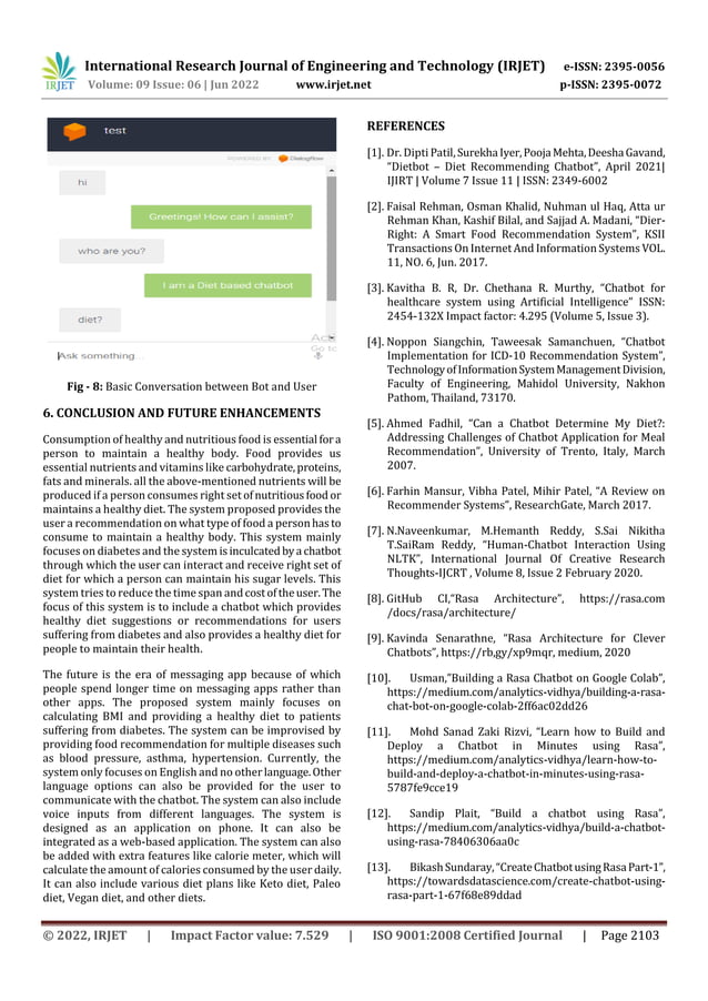 Food Recommendation System using Chatbot | PDF