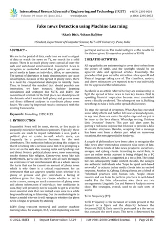 Fake news Detection using Machine Learning | PDF | Computing | Technology & Computing