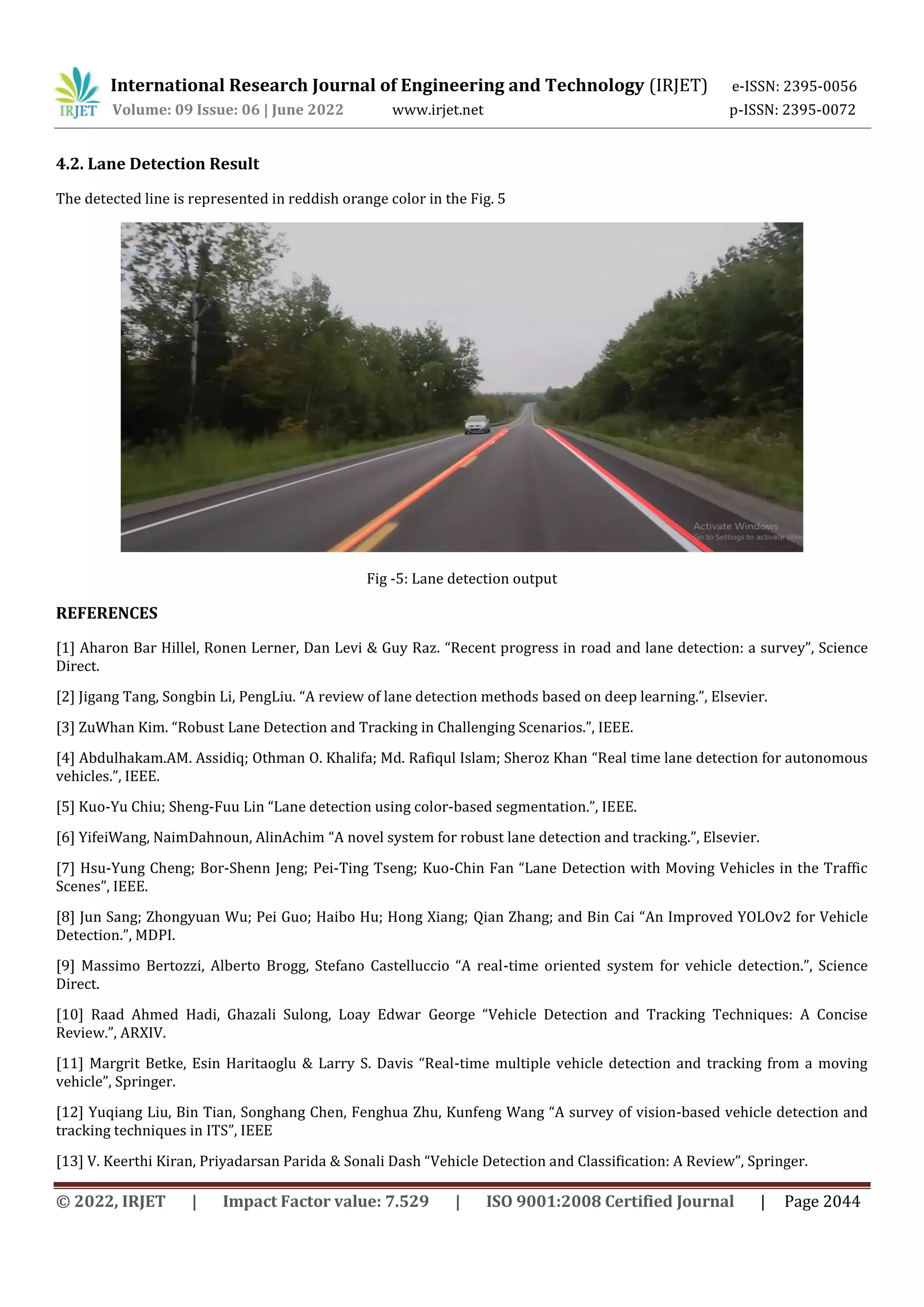 VEHICLE DETECTION, CLASSIFICATION, COUNTING, AND DETECTION OF VEHICLE DIRECTION AND LANE ...