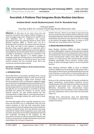Neuralink: A Platform That Integrates Brain-Machine Interfaces. | PDF