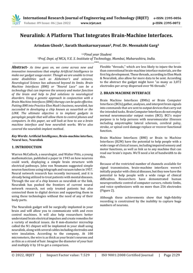 Neuralink: A Platform That Integrates Brain-Machine Interfaces. | PDF