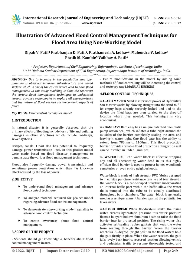 Illustration Of Advanced Flood Control Management Techniques for Flood ...