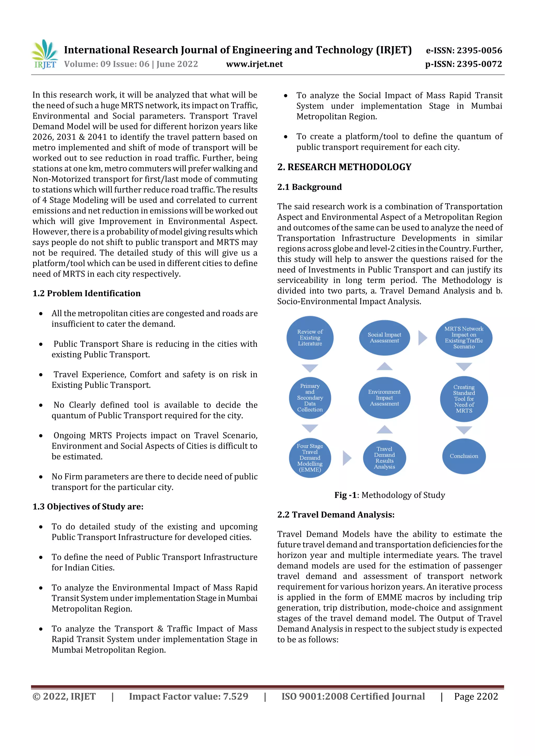 ANALYSIS OF SOCIAL & ENVIRONMENTAL IMPACT OF MUMBAI MASS RAPID TRANSIT ...
