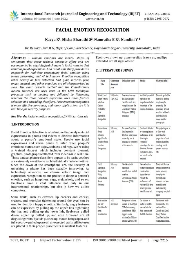 FACIAL EMOTION RECOGNITION | PDF