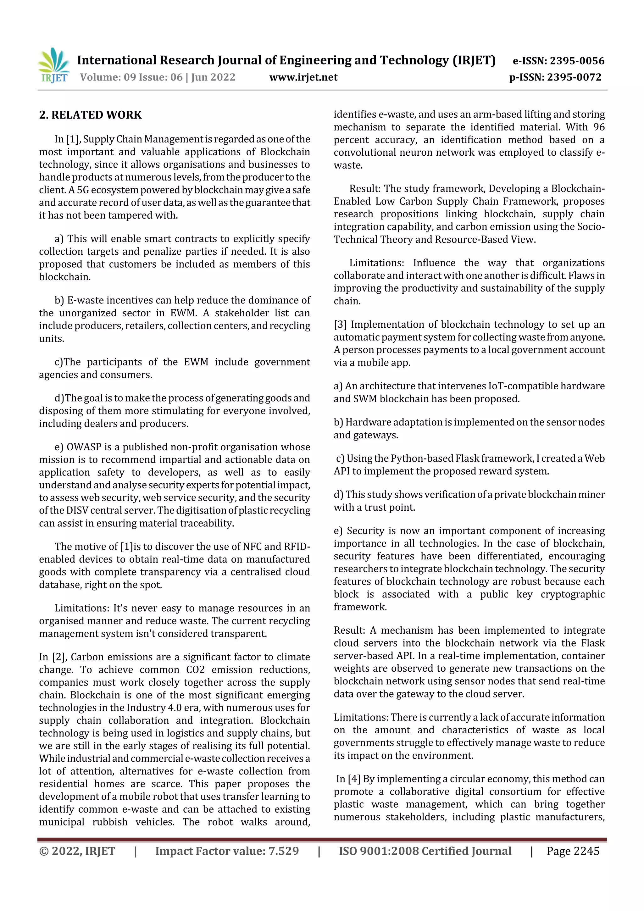 Trash to Cash using Machine Learning and Blockchain | PDF