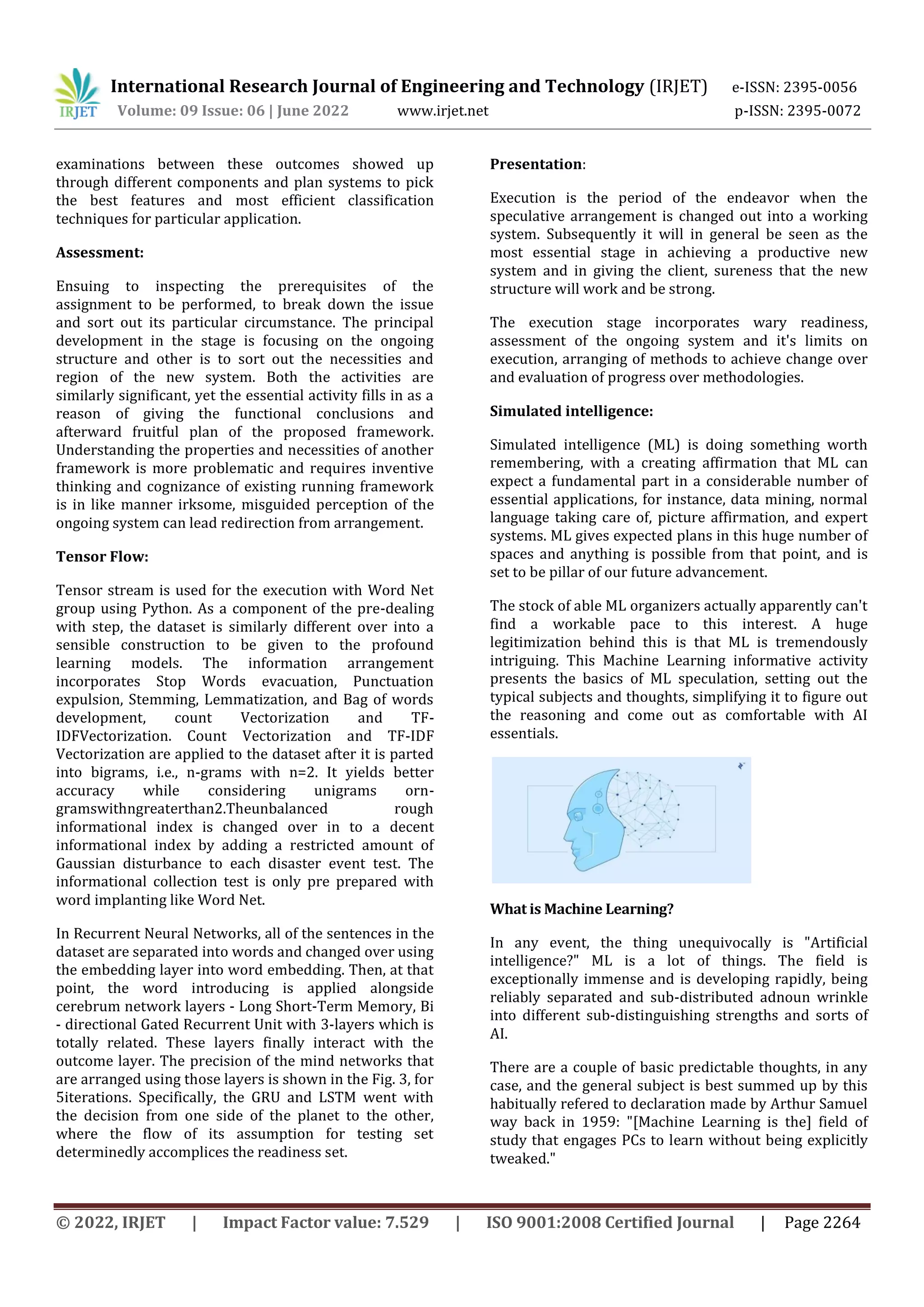 IDENTIFYING THE DAMAGE ASSESSMENT TWEETS DURING DISASTER | PDF