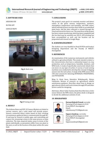 Remote Monitored Agricultural Vehicle | PDF