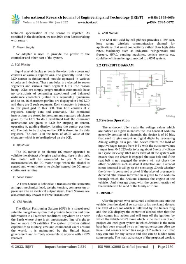 Alcohol Sensing Engine Locking System With Gps Pdf Computer