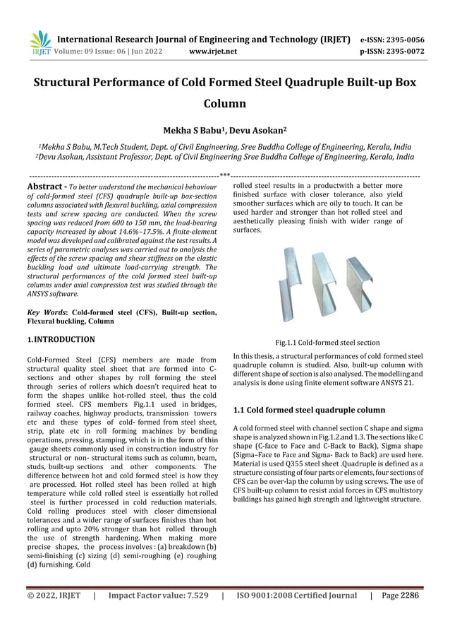 Structural Performance of Cold Formed Steel Quadruple Built-up Box ...