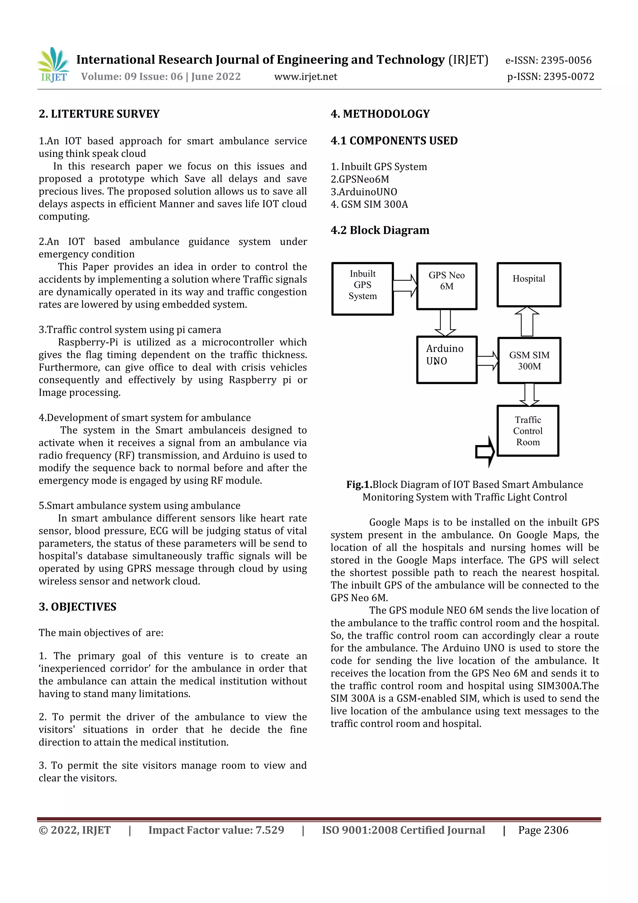 Iot Based Smart Ambulance Monitoring System With Traffic Light Control