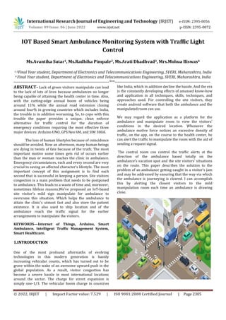 IOT Based Smart Ambulance Monitoring System with Traffic Light Control ...