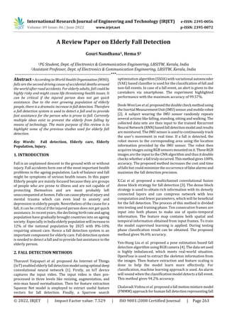 A Review Paper on Elderly Fall Detection | PDF