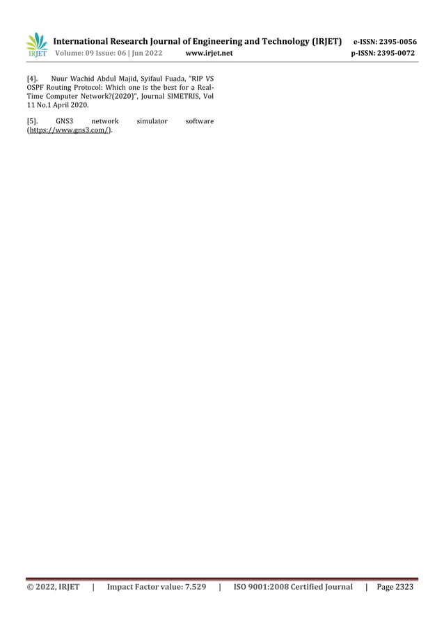 Performance Analysis Of Routing Protocols Rip Ospf And Eigrp Pdf