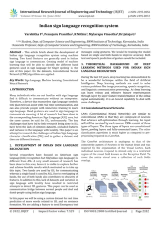 Indian sign language recognition system | PDF