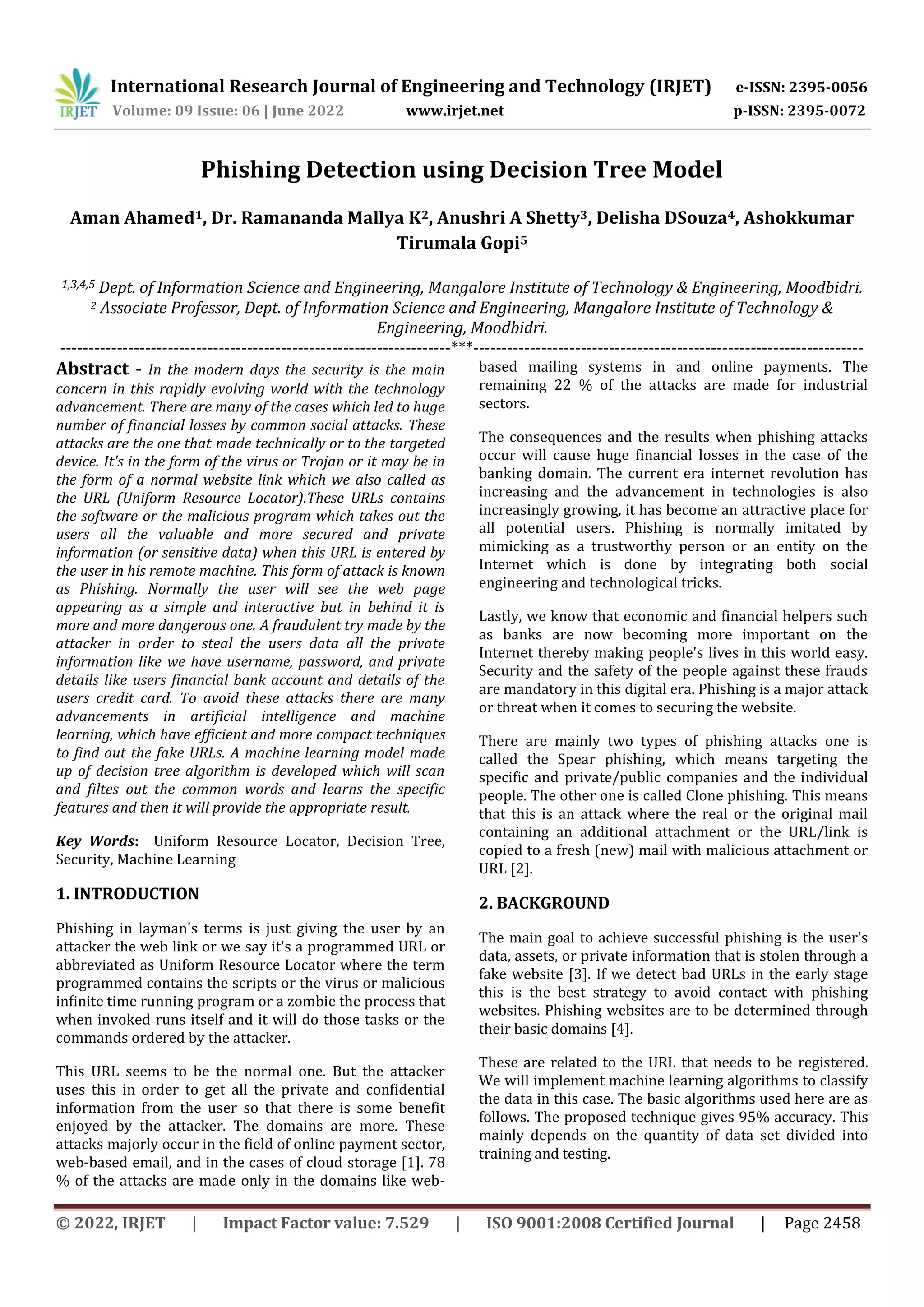 Phishing Detection Using Decision Tree Model Pdf