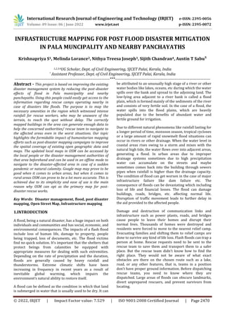 INFRASTRUCTURE MAPPING FOR POST FLOOD DISASTER MITIGATION IN PALA MUNCIPALITY AND NEARBY ...
