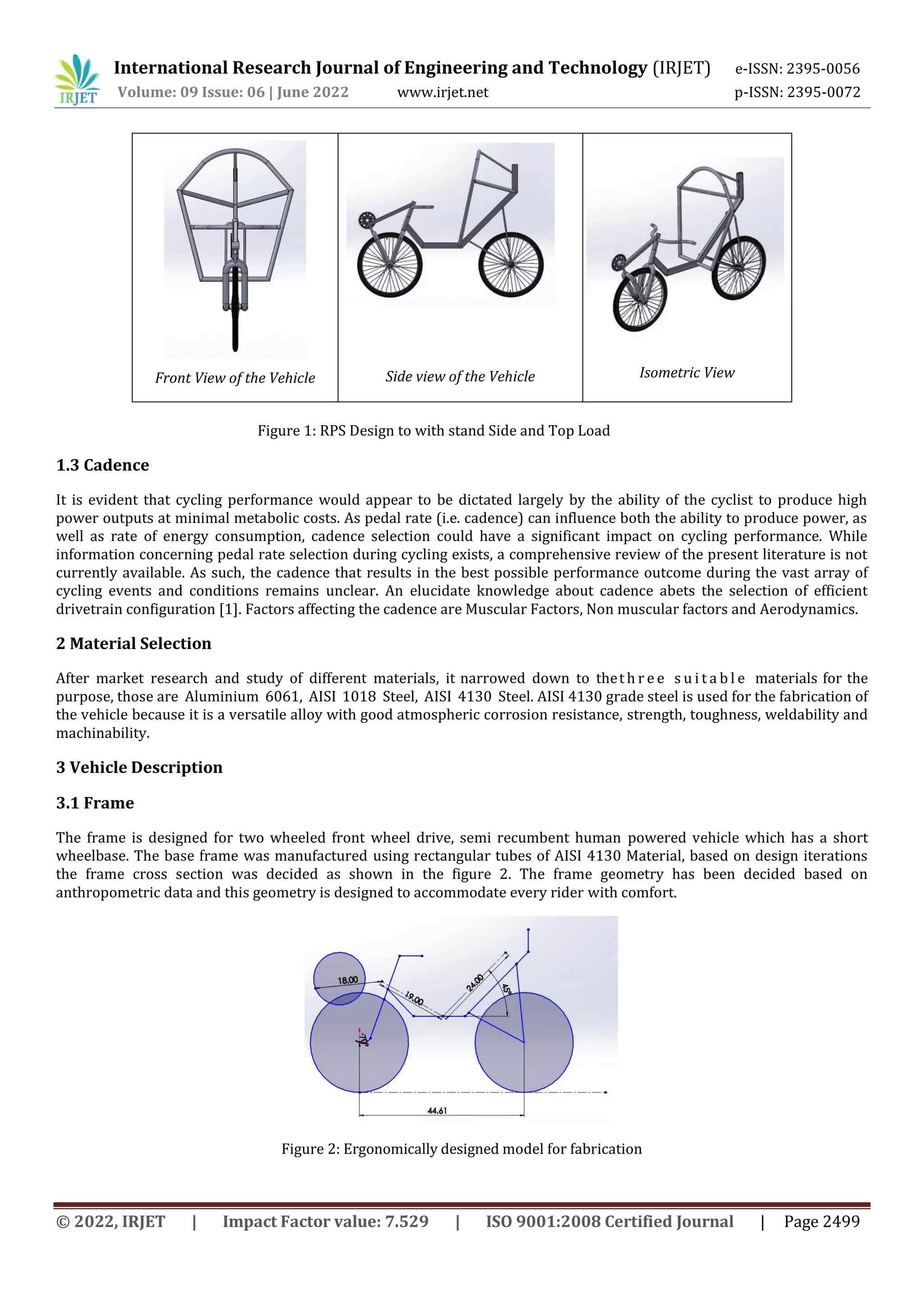 Design and Analysis of Semi-Recumbent Bicycle | PDF