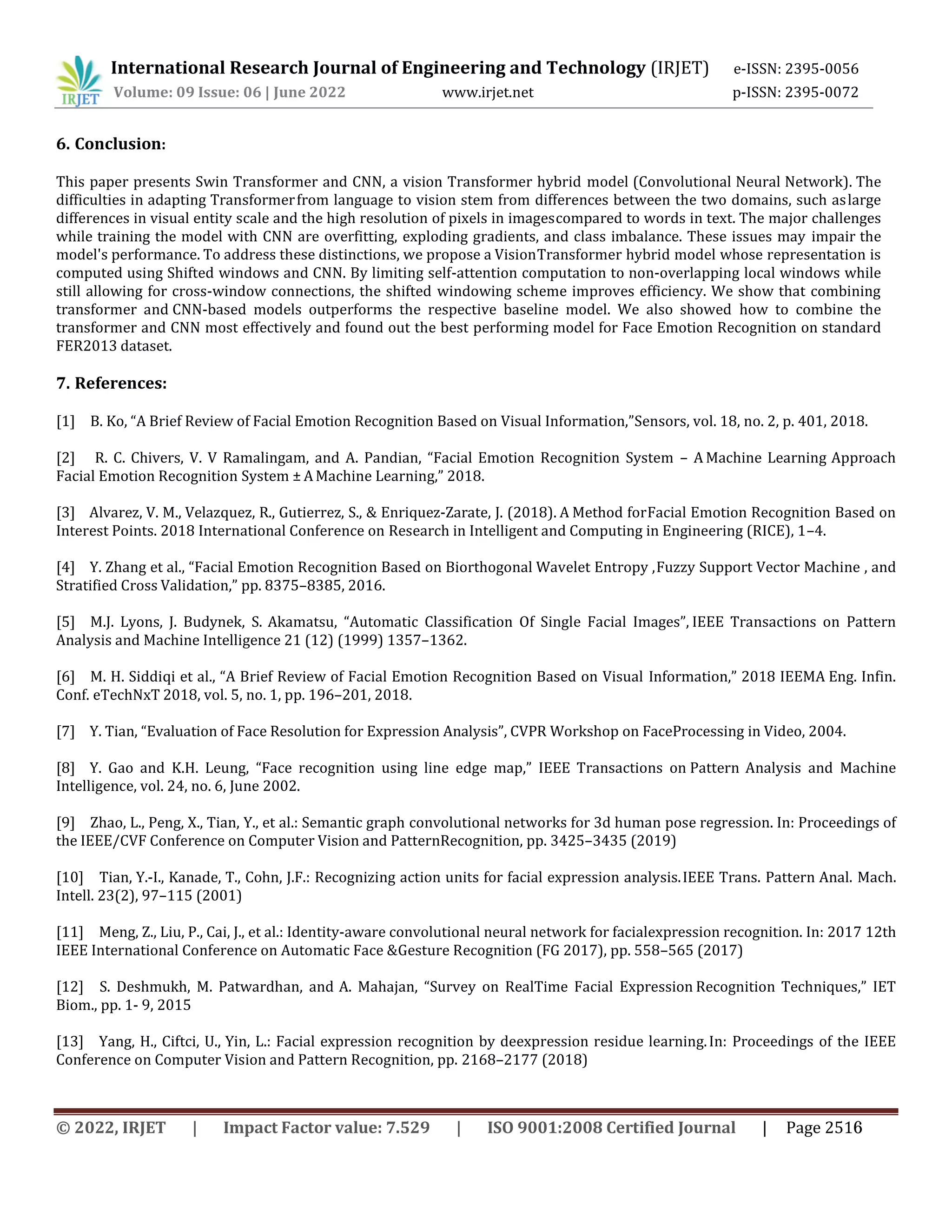 Transformer models for FER | PDF