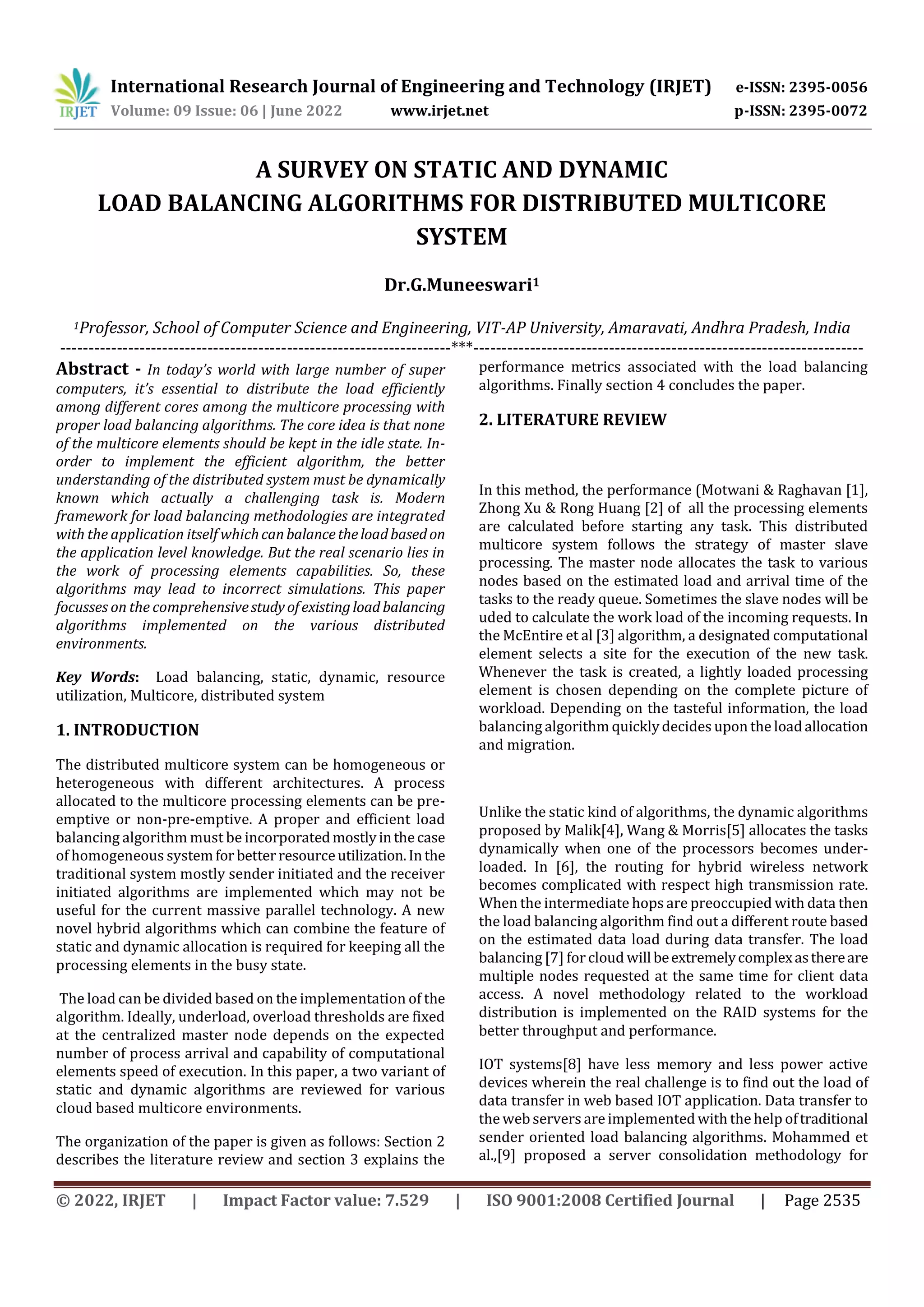 A Survey On Static And Dynamic Load Balancing Algorithms For