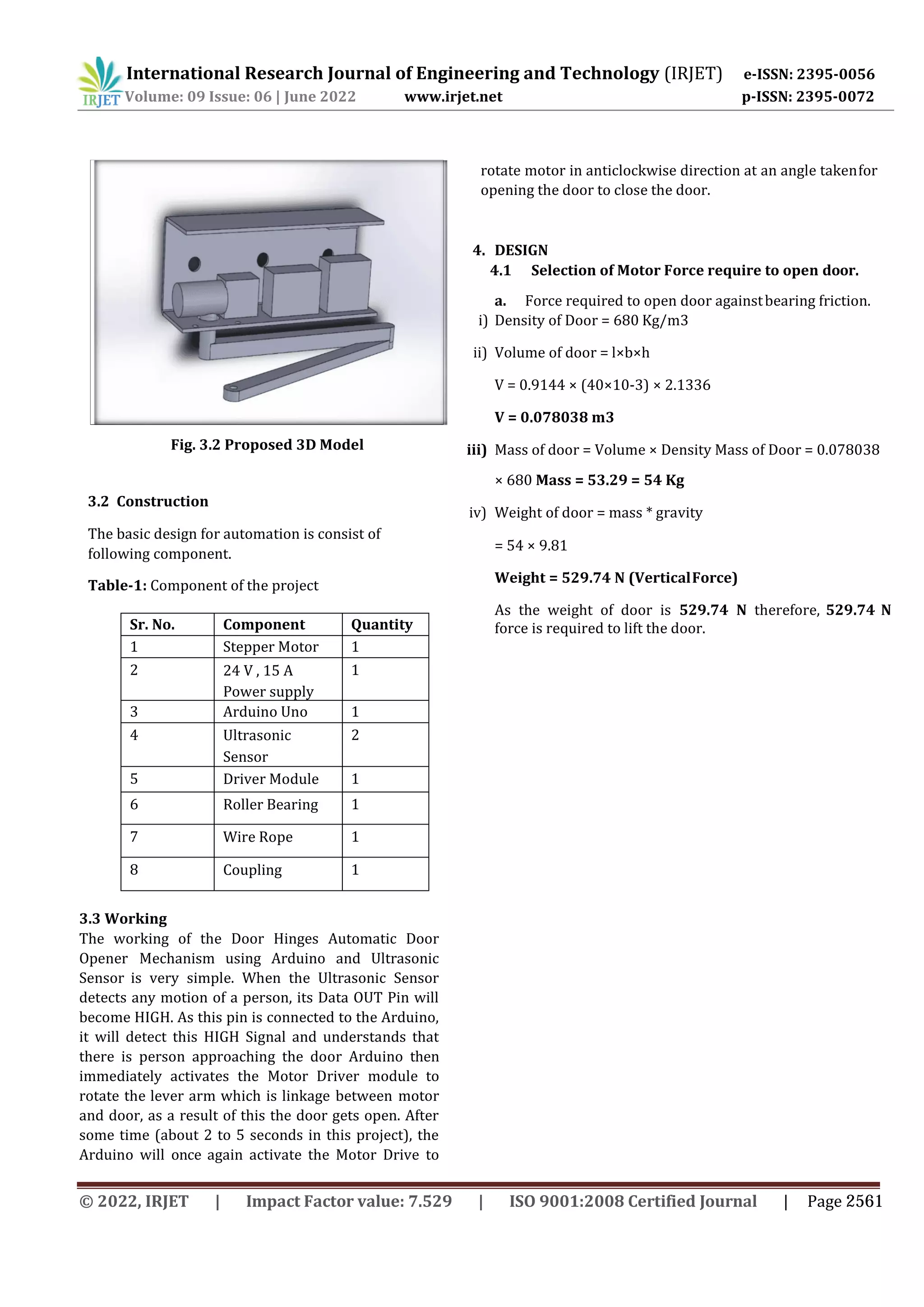 Design and Fabrication of Door Hinges Mechanism | PDF