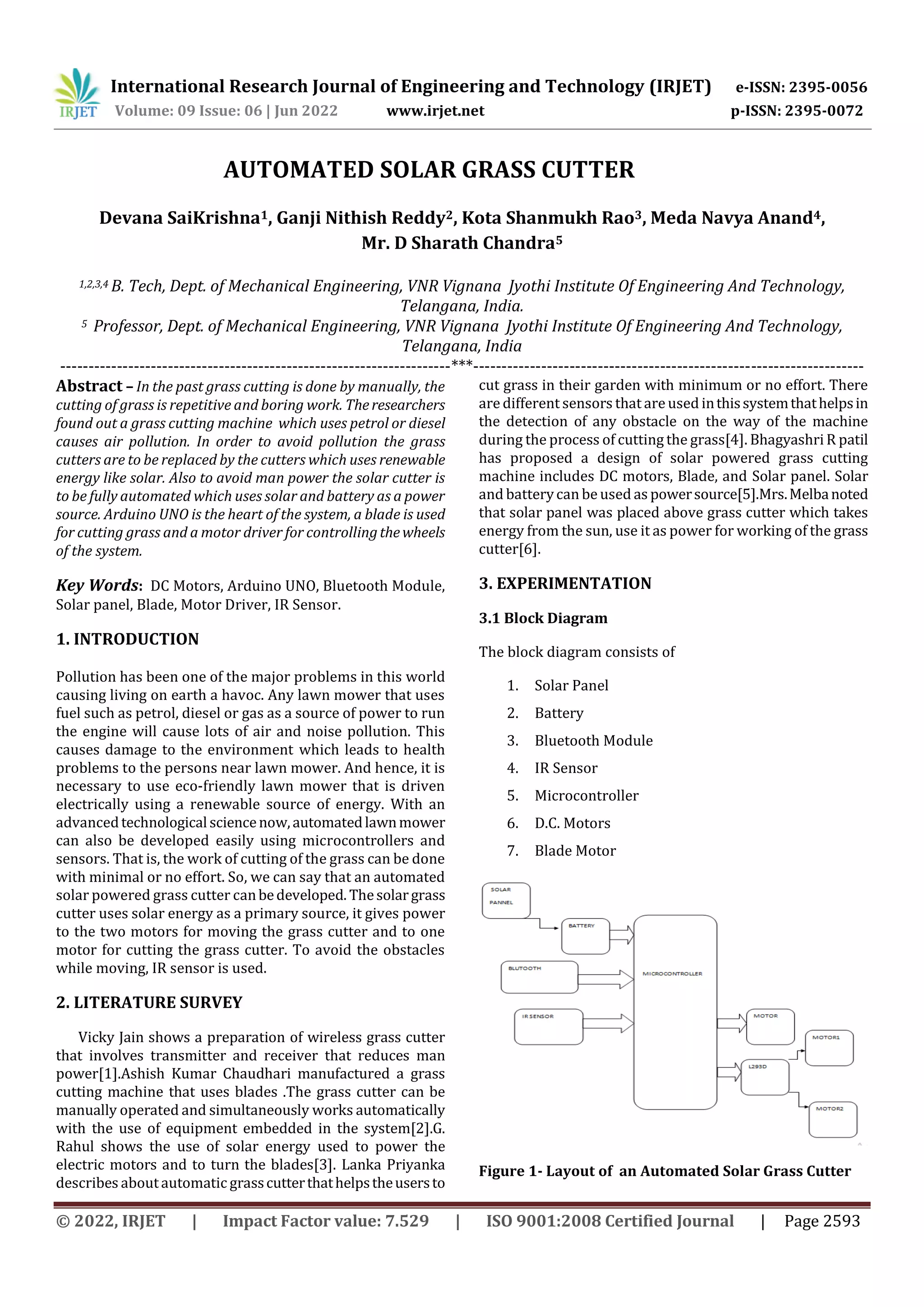 AUTOMATED SOLAR GRASS CUTTER | PDF | Landscaping | Home & Garden