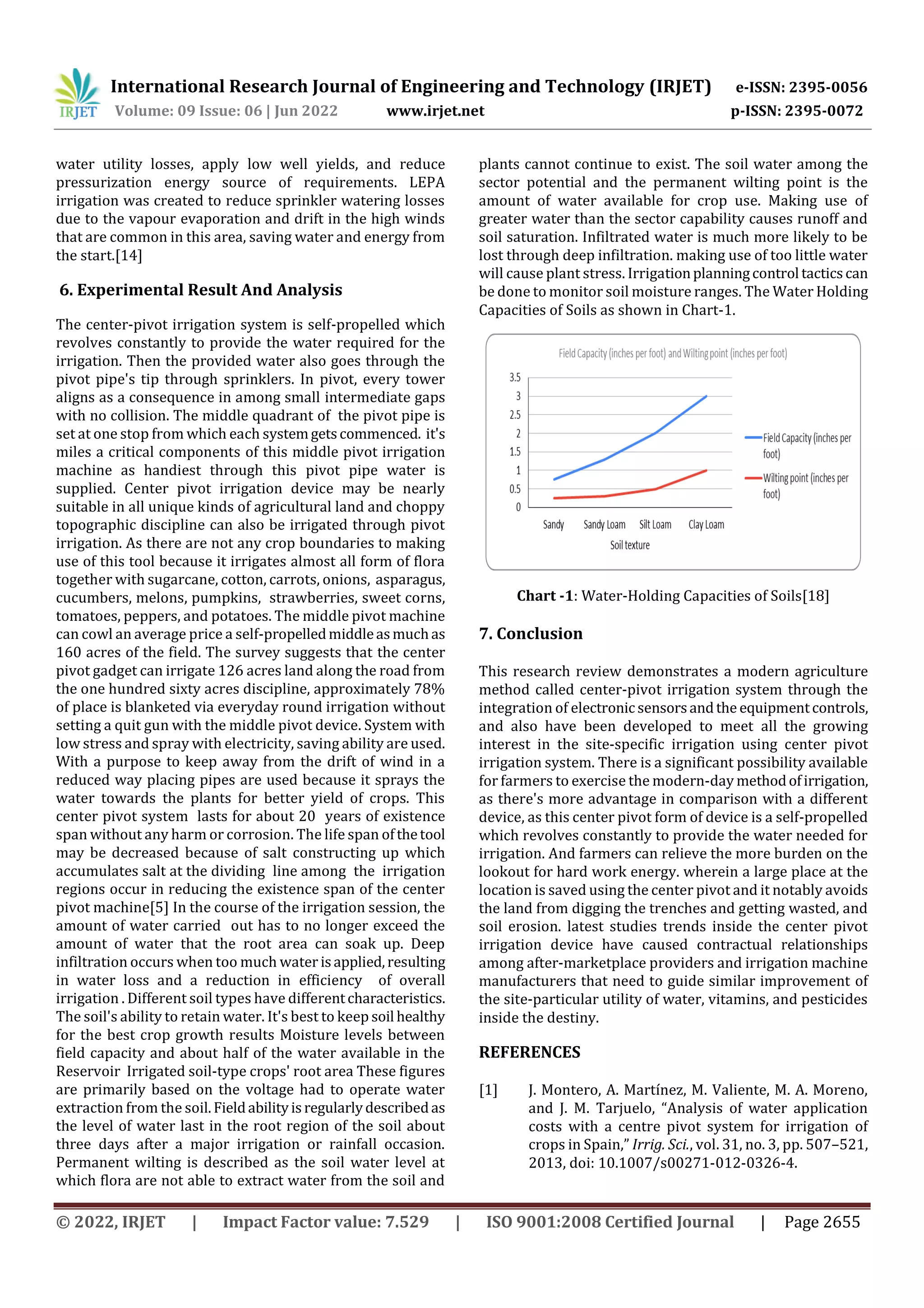 DEVELOPMENT AND FABRICATION OF CENTER PIVOT IRRIGATION SYSTEM - A REVIEW | PDF