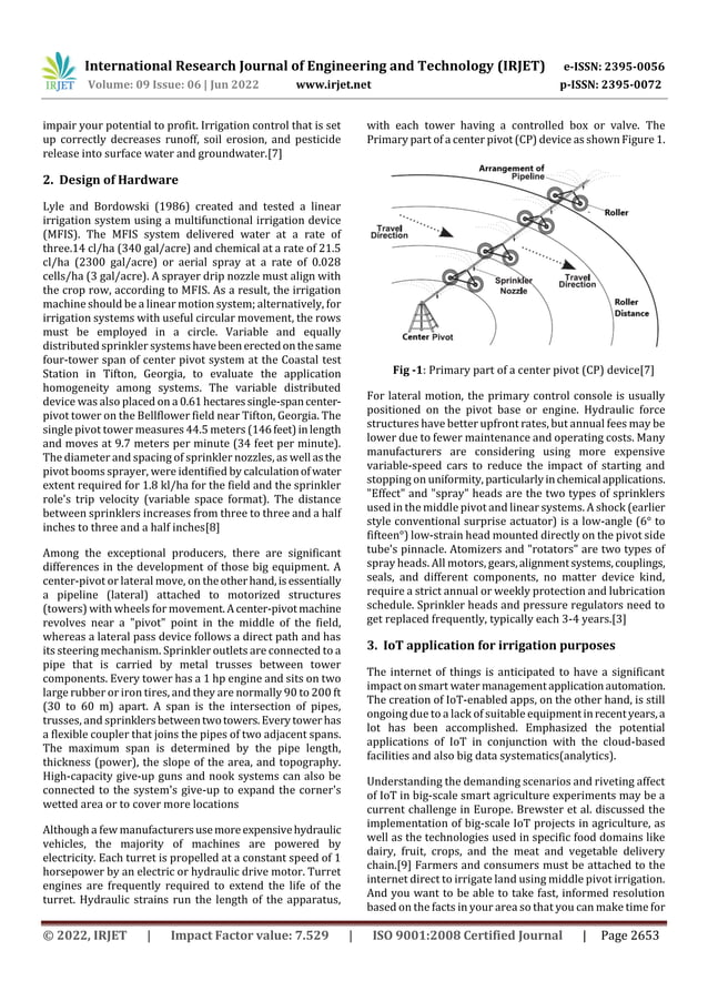 DEVELOPMENT AND FABRICATION OF CENTER PIVOT IRRIGATION SYSTEM - A ...