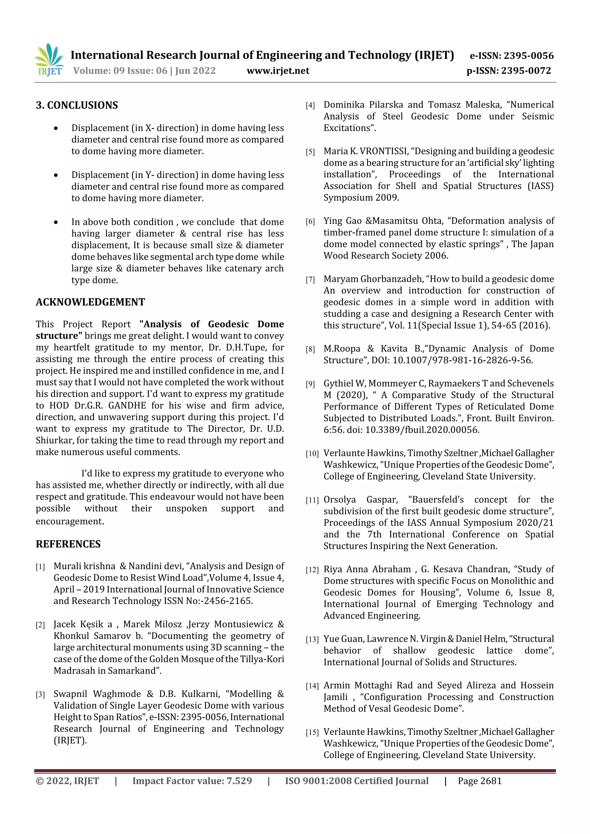 Analysis Of Geodesic Dome Structure Pdf Geology Science