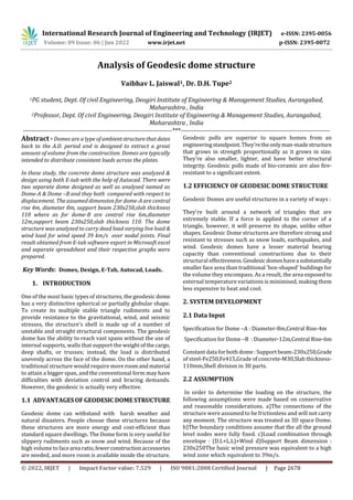 Analysis of Geodesic dome structure | PDF