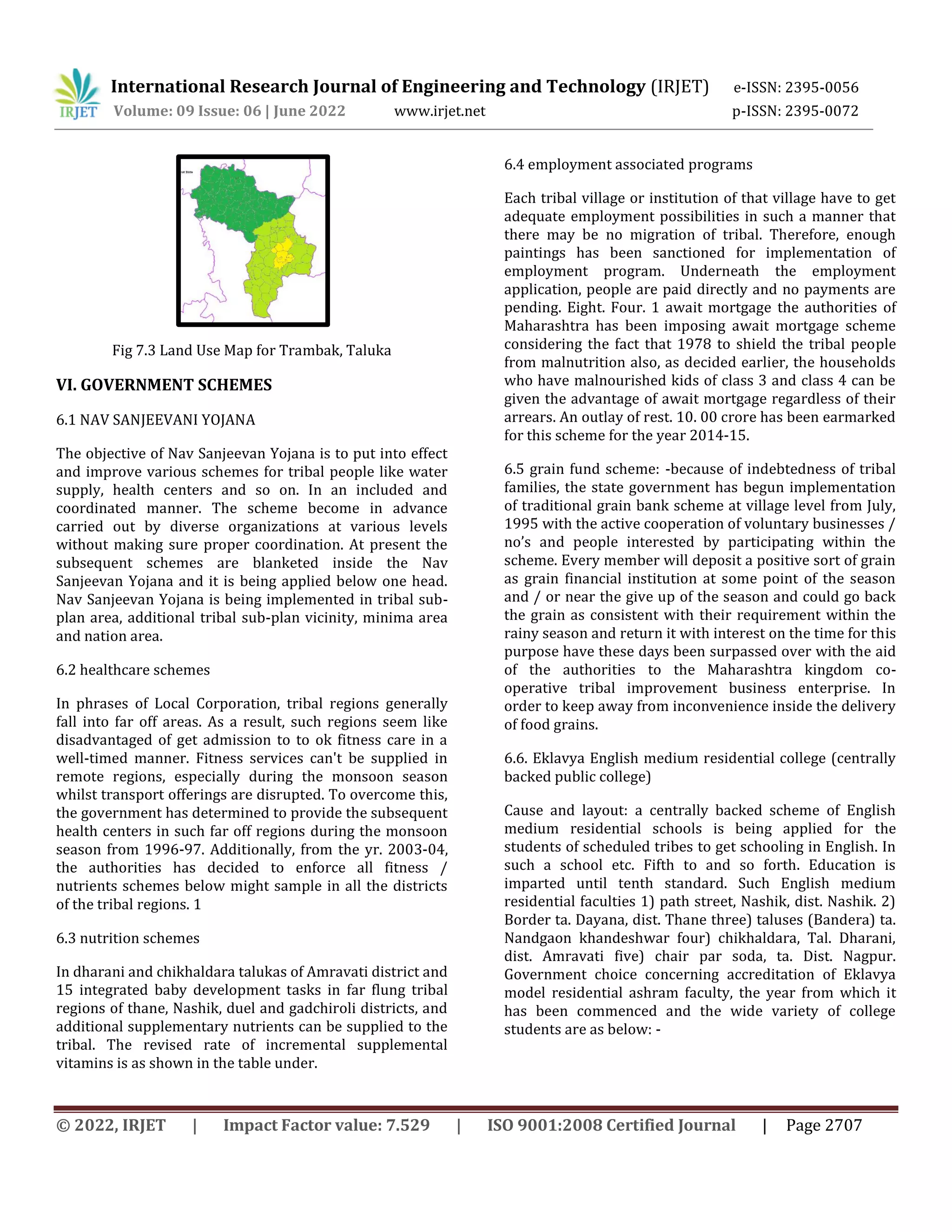 Tribal Region Development: Trimbakeshwar Taluka | PDF
