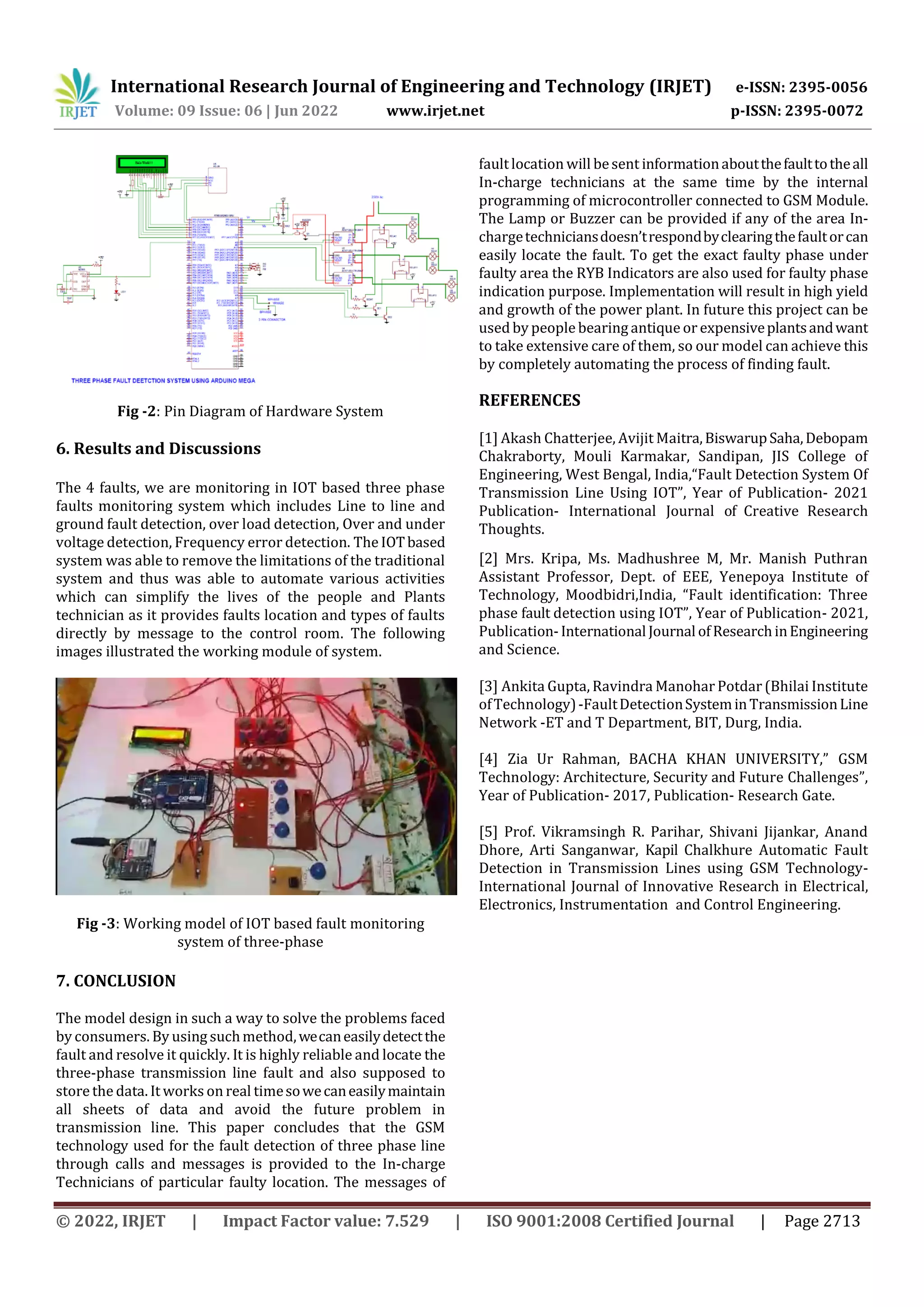 IOT based Three Phase Power fault monitoring with SMS alerts | PDF