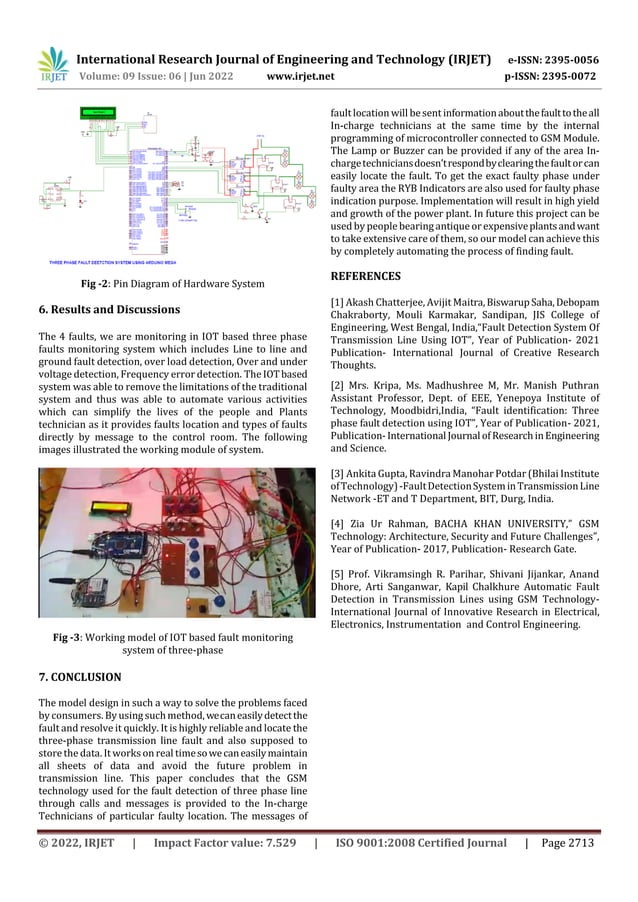 IOT based Three Phase Power fault monitoring with SMS alerts | PDF