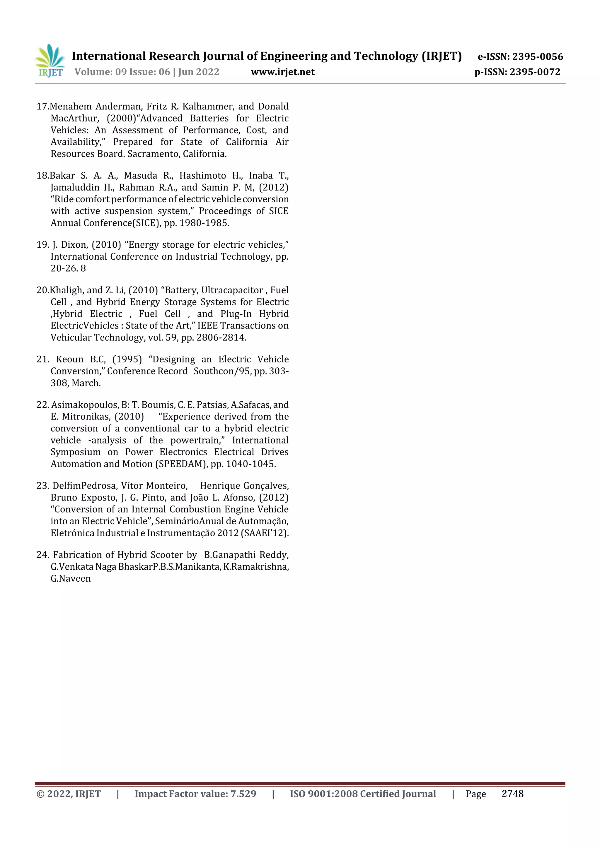 A journal on “Refurbishment of Internal combustion engine to an ...