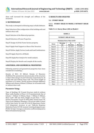 Seismic Analysis of RCC Building without and With Shear Walls | PDF