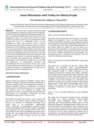 Smart Wheelchair with Trolley for Elderly People | PDF