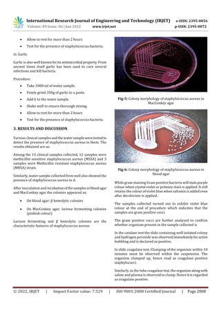 Detection of staphylococcus aureus in various clinical samples and ...