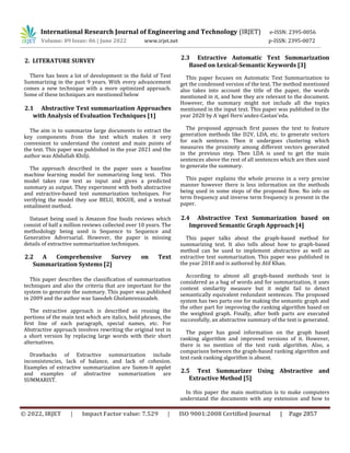 Automatic Text Summarization | PDF