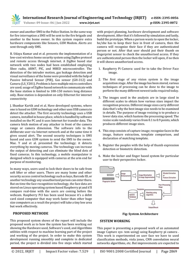Bank Locker System Using Fingerprint Authentication & Image Processing | PDF