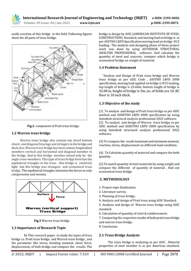“Comparative Analysis And Design Of Pratt Truss Bridge And Warren Truss Bridge As Per AISC, And ...